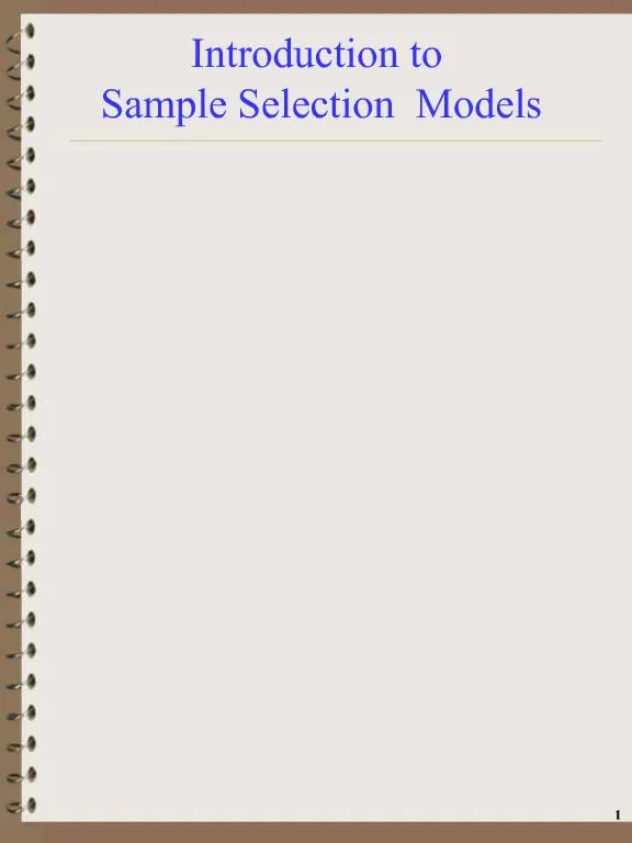 Ppt Introduction To Sample Selection Models Powerpoint Presentation 1552