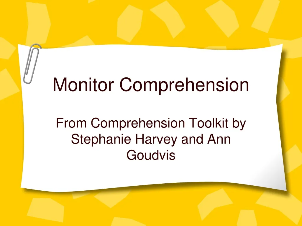 PPT - Monitor Comprehension PowerPoint Presentation, free download - ID ...