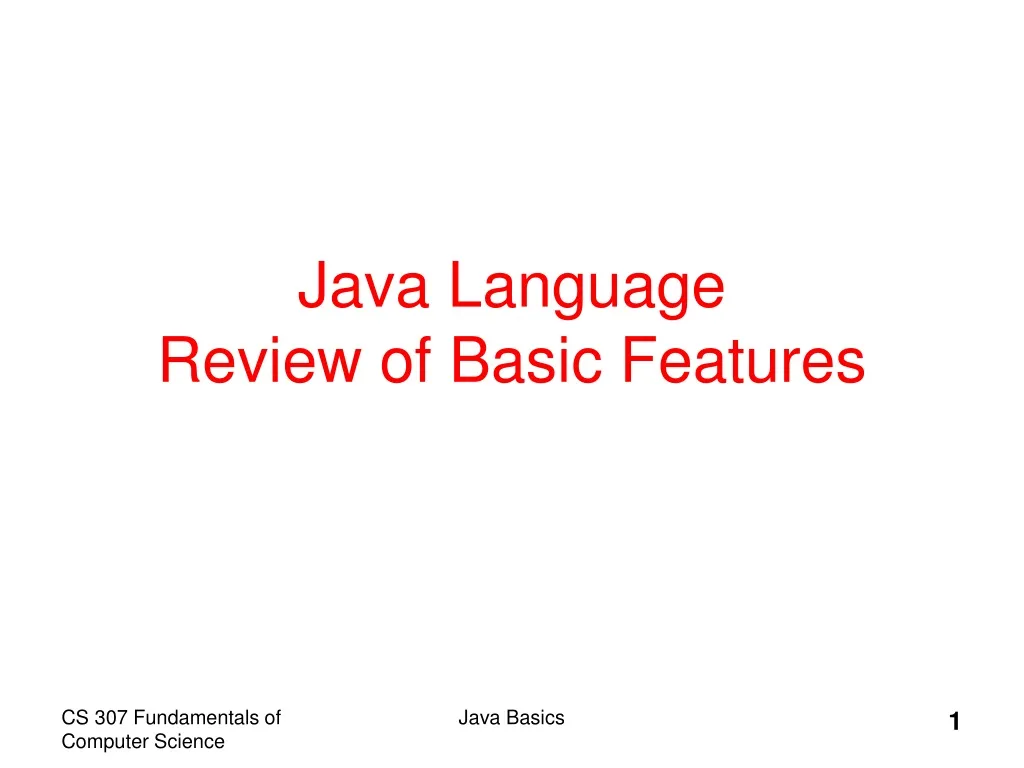 PPT - Java Language Review of Basic Features PowerPoint Presentation ...