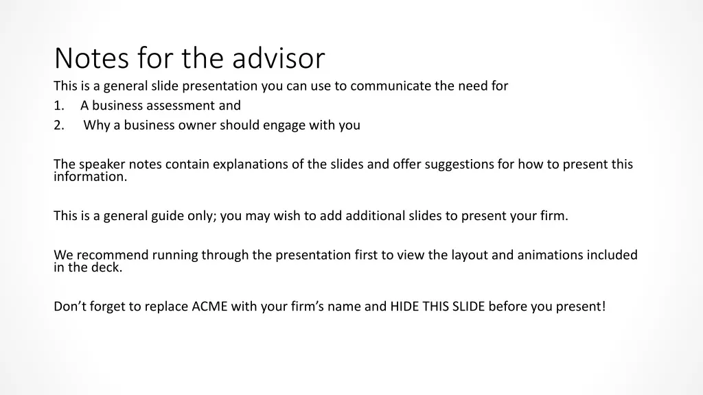 PPT - Notes for the advisor PowerPoint Presentation, free download - ID ...