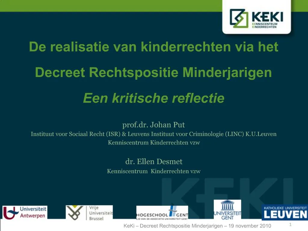 PPT - De realisatie van kinderrechten via het Decreet Rechtspositie ...
