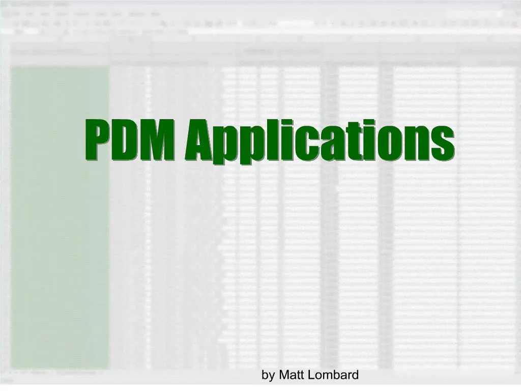 PPT - pdm applications PowerPoint Presentation, free download - ID:142037