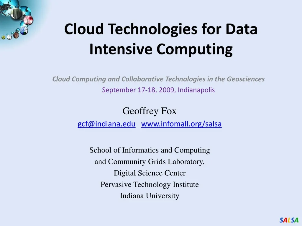PPT - Cloud Technologies for Data Intensive Computing PowerPoint ...