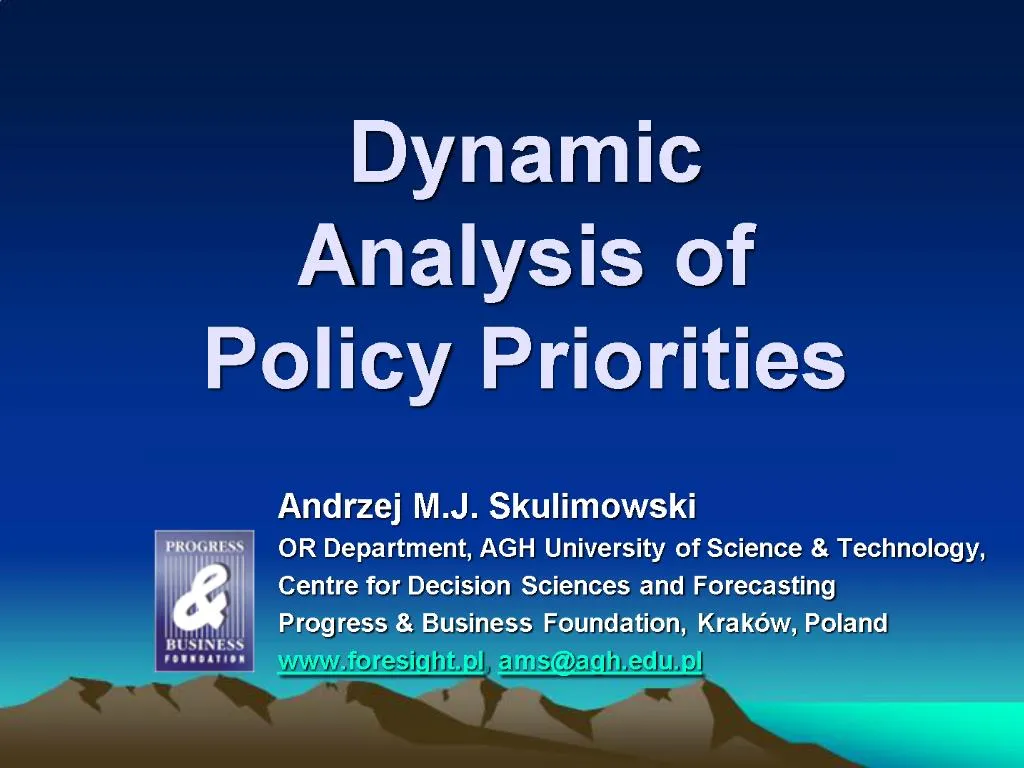 PPT - Dynamic Analysis of Policy Priorities PowerPoint Presentation ...