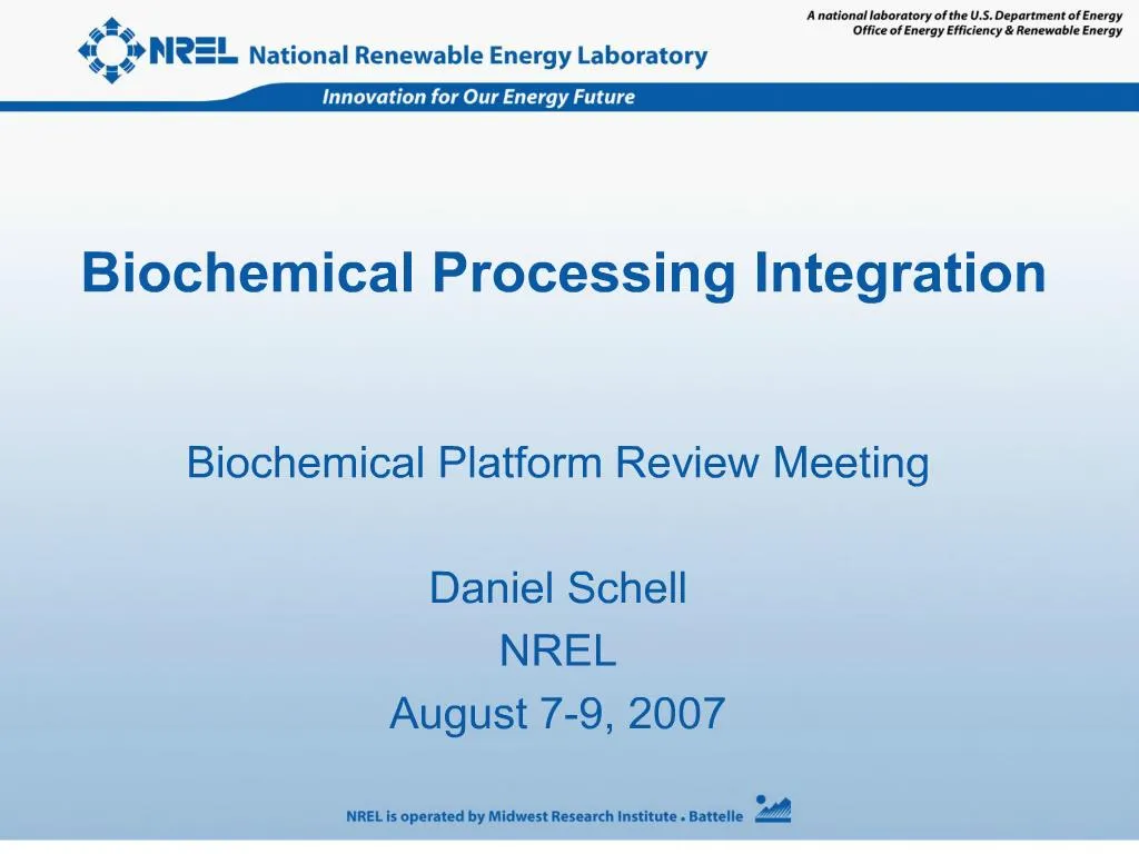 PPT - biochemical processing integration PowerPoint Presentation, free ...