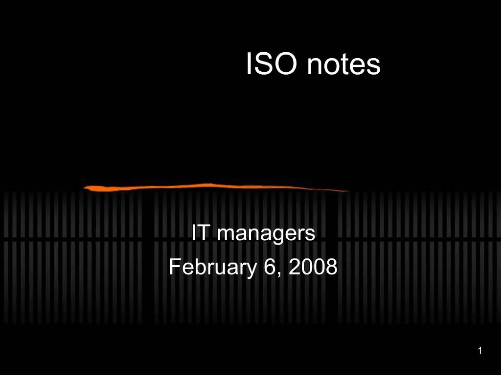 PPT - ISO notes PowerPoint Presentation, free download - ID:1450666