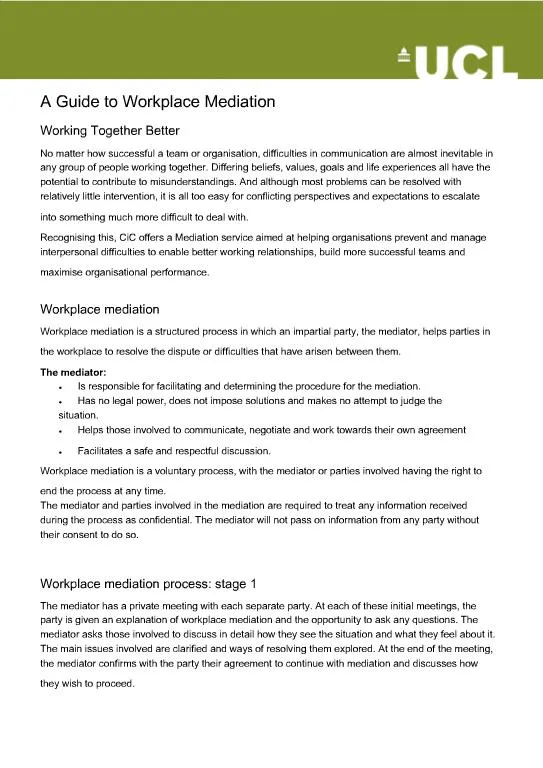 PPT - A Guide to Workplace Mediation PowerPoint Presentation, free ...