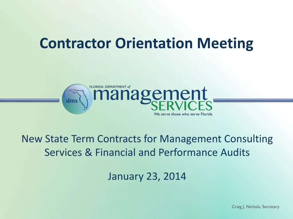 PPT - Contractor Orientation Meeting PowerPoint Presentation, free ...