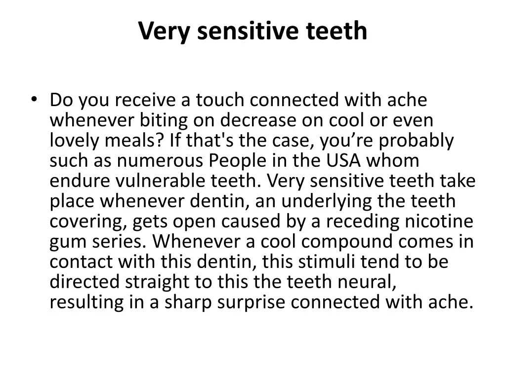PPT - Very sensitive teeth PowerPoint Presentation, free download - ID ...