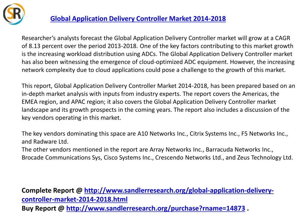PPT - Global Application Delivery Controller Market 2018 Forecast ...