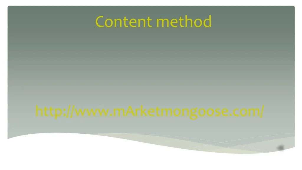 PPT - Content method PowerPoint Presentation, free download - ID:1457941