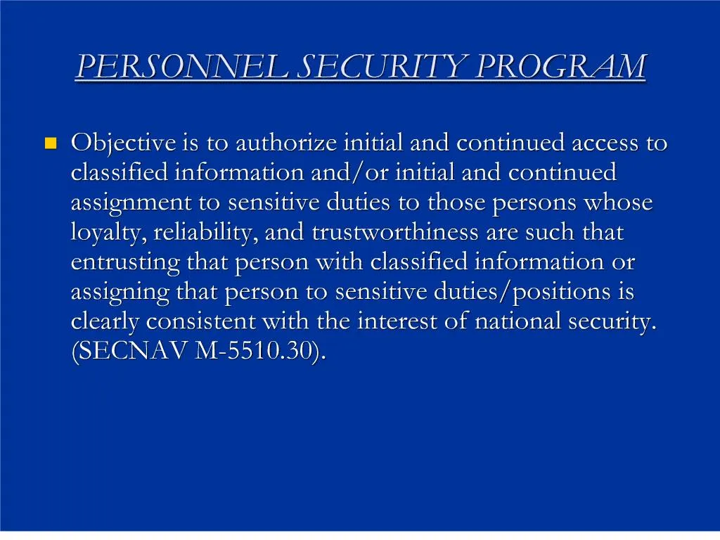 PPT - personnel security program PowerPoint Presentation, free download ...
