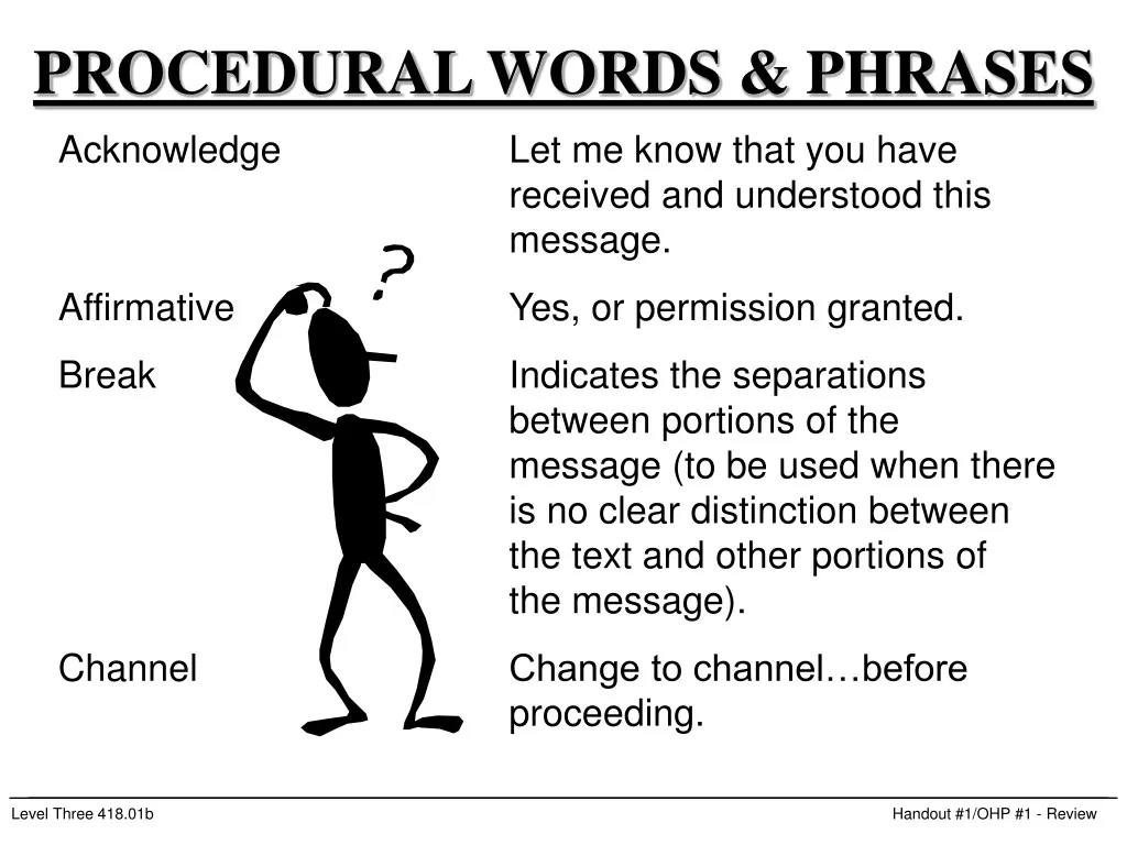 PPT - PROCEDURAL WORDS & PHRASES PowerPoint Presentation, free download ...