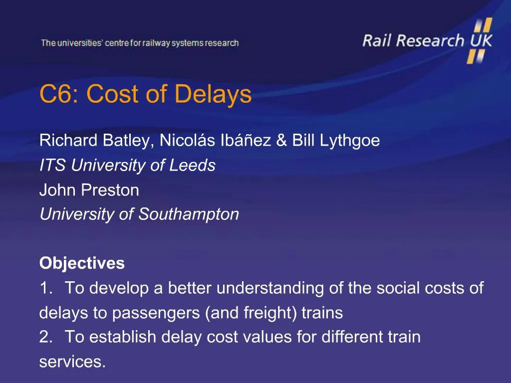 PPT - C6: Cost of Delays PowerPoint Presentation, free download - ID ...