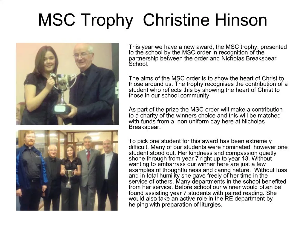 PPT - MSC Trophy Christine Hinson PowerPoint Presentation, free ...