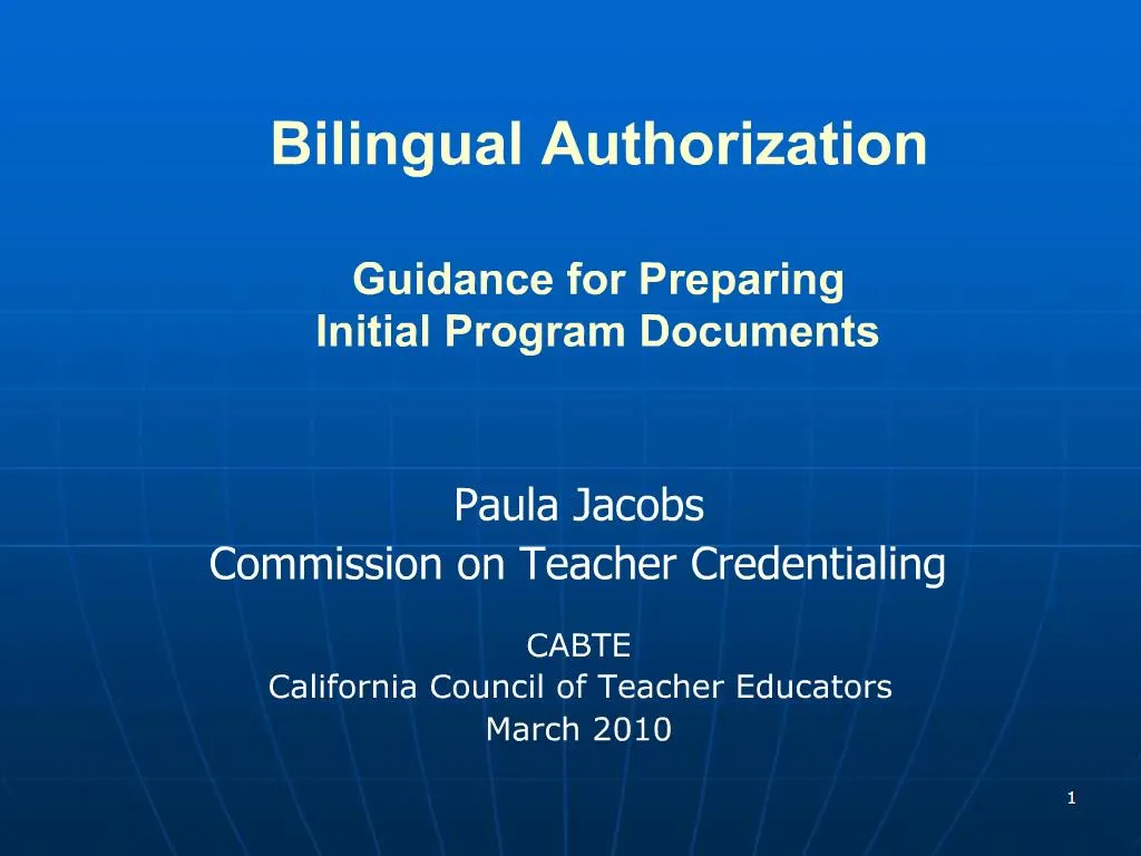 PPT - Bilingual Authorization Guidance for Preparing Initial Program ...