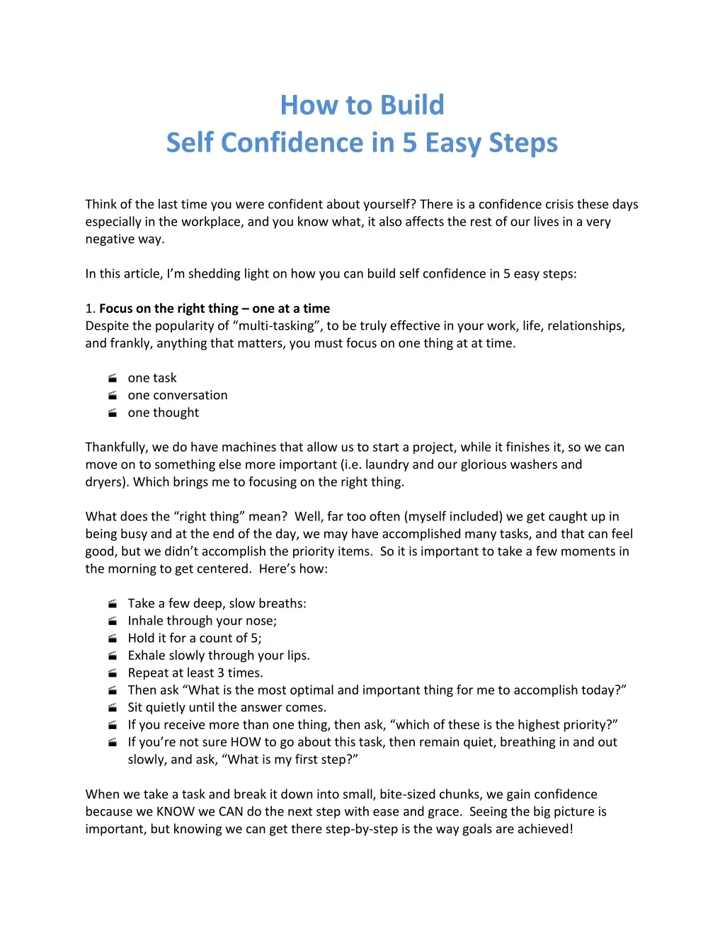 PPT - How to Build Self Confidence in 5 Easy Steps PowerPoint ...