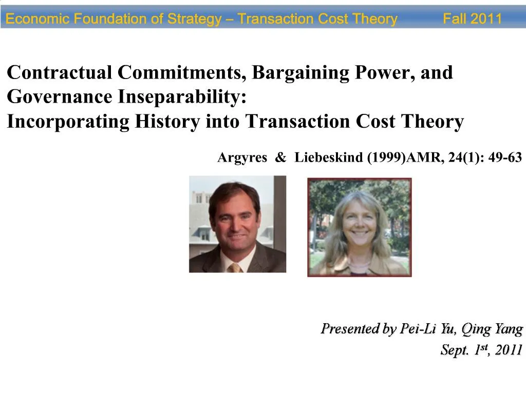PPT - Contractual Commitments, Bargaining Power, and Governance ...