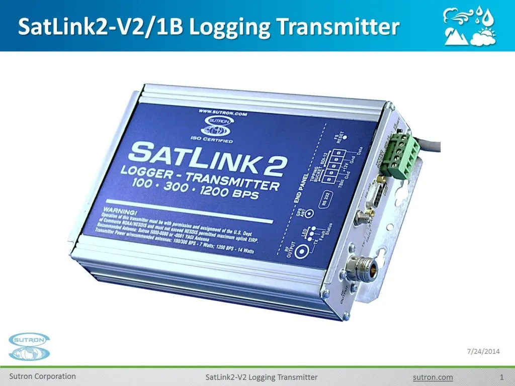 PPT - SatLink2-V2/1B Logging Transmitter PowerPoint Presentation, free ...