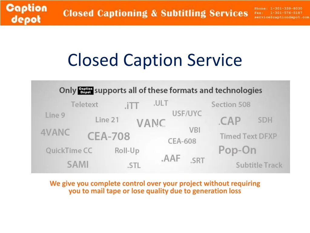 PPT - Closed Caption Service PowerPoint Presentation, free download ...