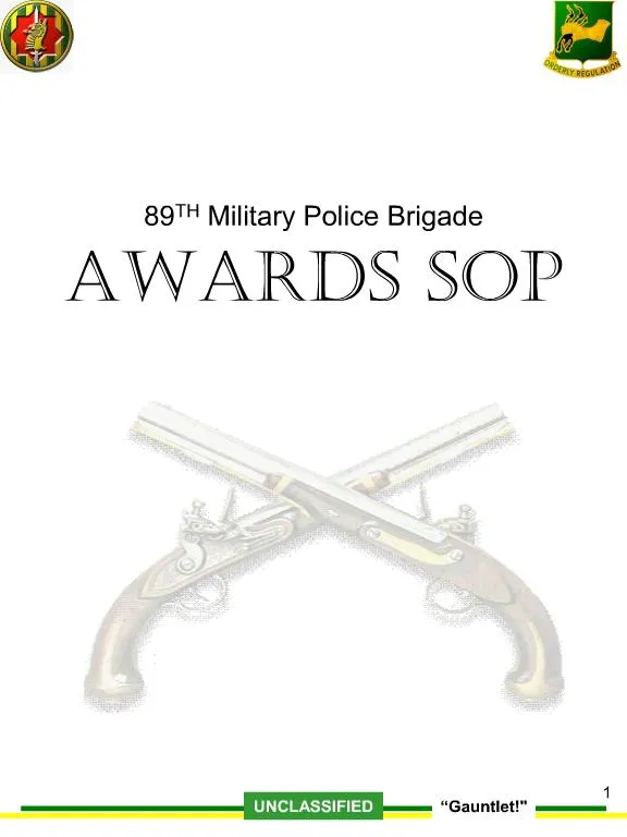 PPT - 89th military police brigade awards sop PowerPoint Presentation ...