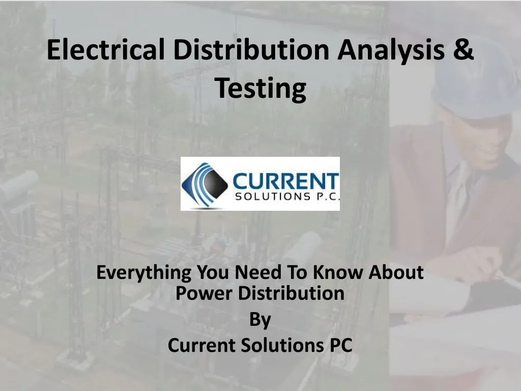 PPT - Electrical Distribution Analysis PowerPoint Presentation, free ...