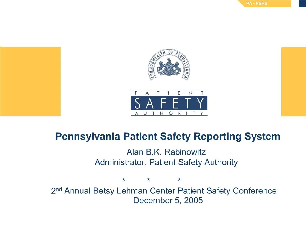 PPT - pennsylvania patient safety reporting system PowerPoint ...