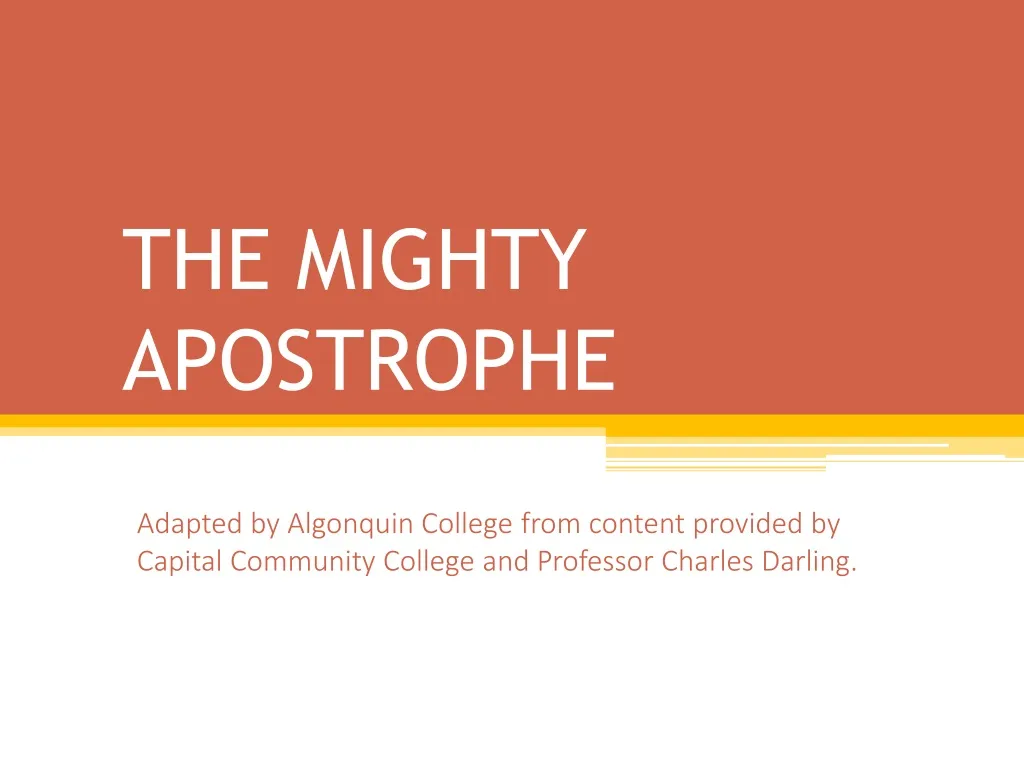 PPT - THE MIGHTY APOSTROPHE PowerPoint Presentation, free download - ID ...