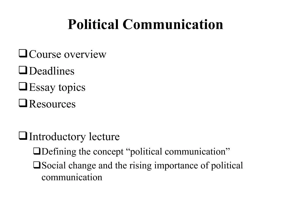 PPT - Political Communication PowerPoint Presentation, free download ...