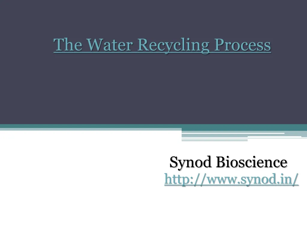 PPT - The water recycling process PowerPoint Presentation, free ...