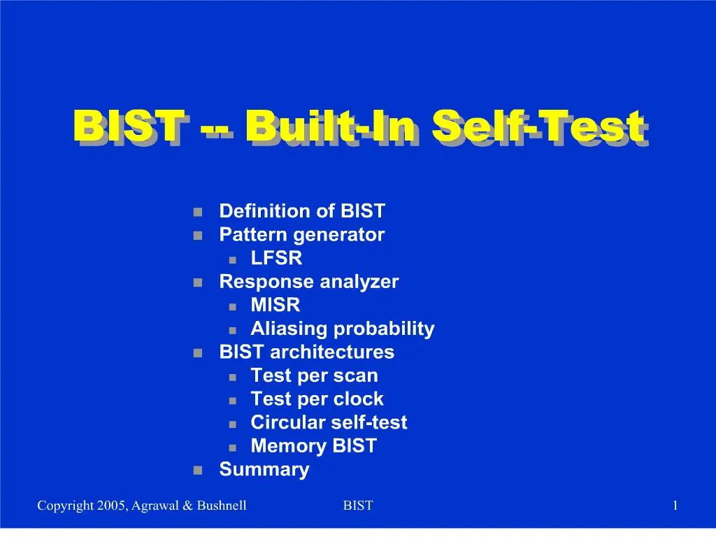 PPT - bist -- built-in self-test PowerPoint Presentation, free download ...