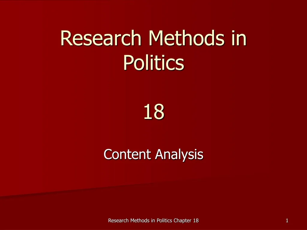 PPT - Research Methods in Politics 18 PowerPoint Presentation, free ...