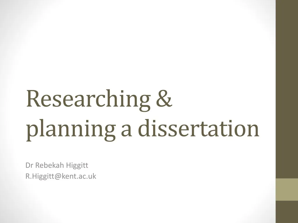 PPT - Researching & planning a dissertation PowerPoint Presentation ...