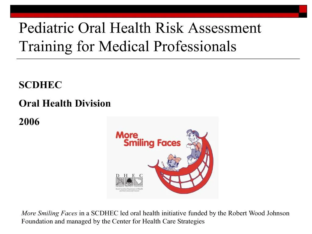 PPT - pediatric oral health risk assessment training for medical ...