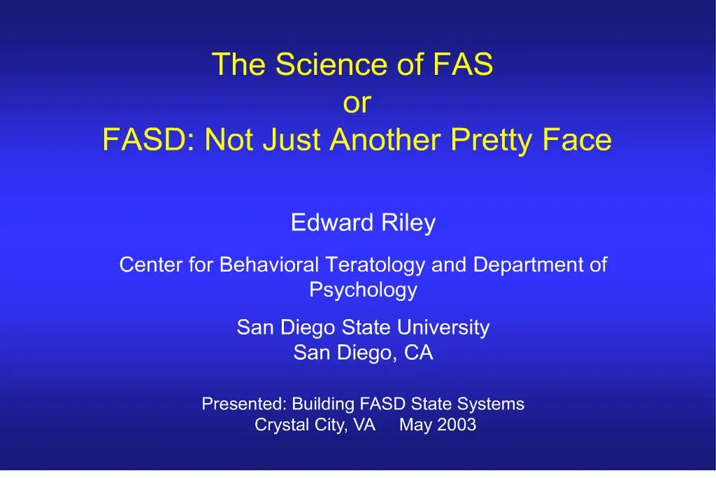 PPT - the science of fas or fasd: not just another pretty face ...