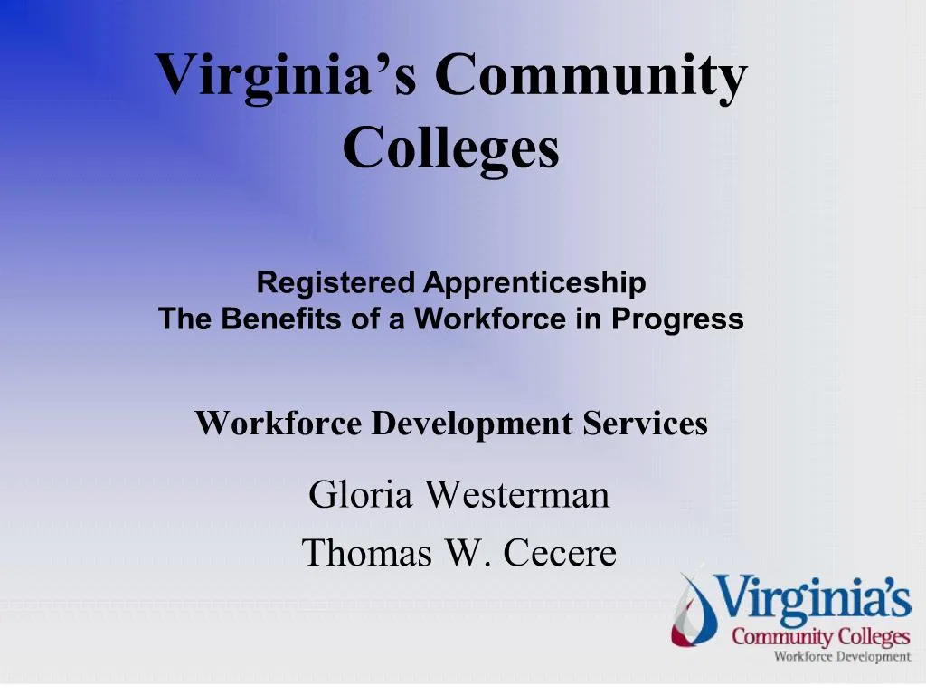 PPT - virginia s community colleges workforce development services ...
