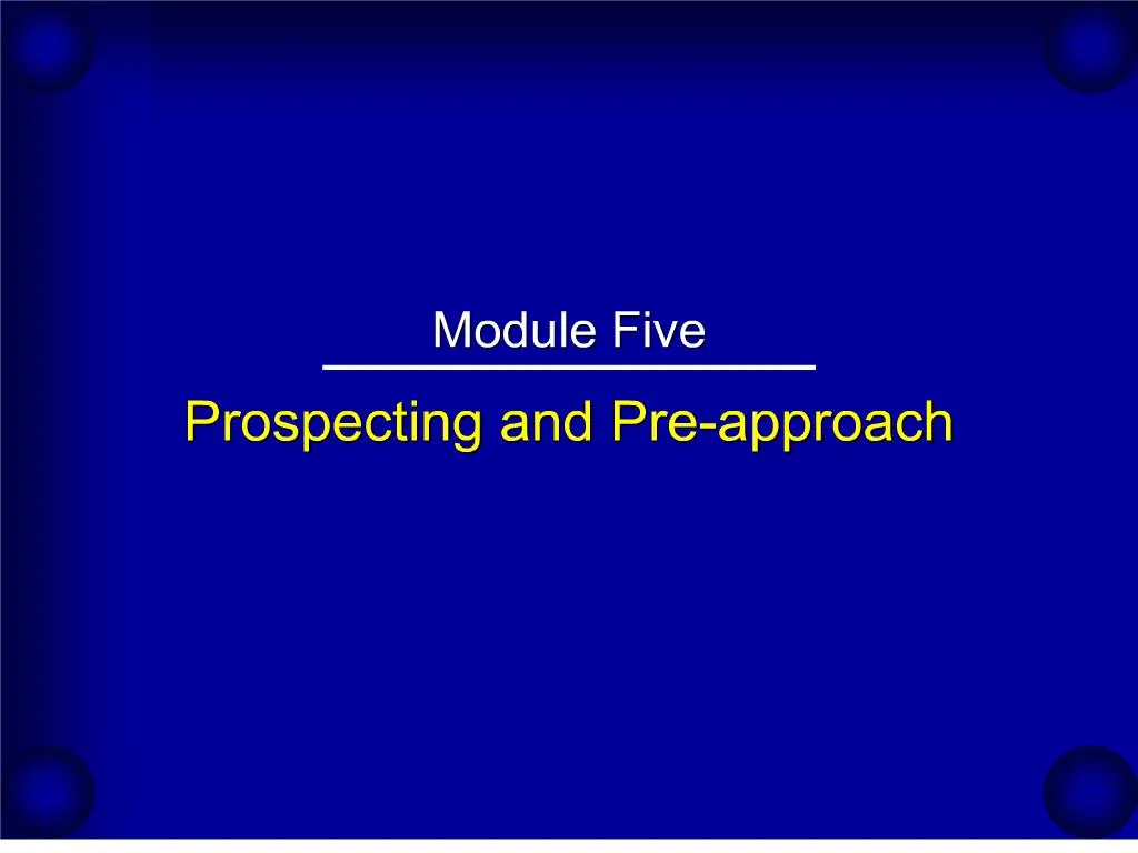 PPT - prospecting and pre-approach PowerPoint Presentation, free ...