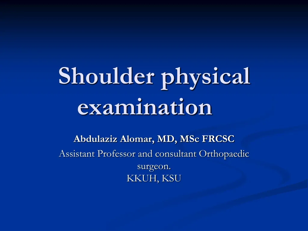 PPT - Shoulder physical examination PowerPoint Presentation, free ...