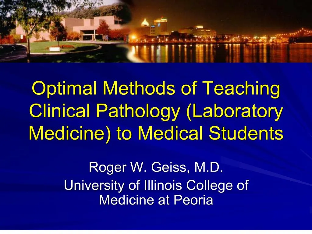 PPT - optimal methods of teaching clinical pathology laboratory ...