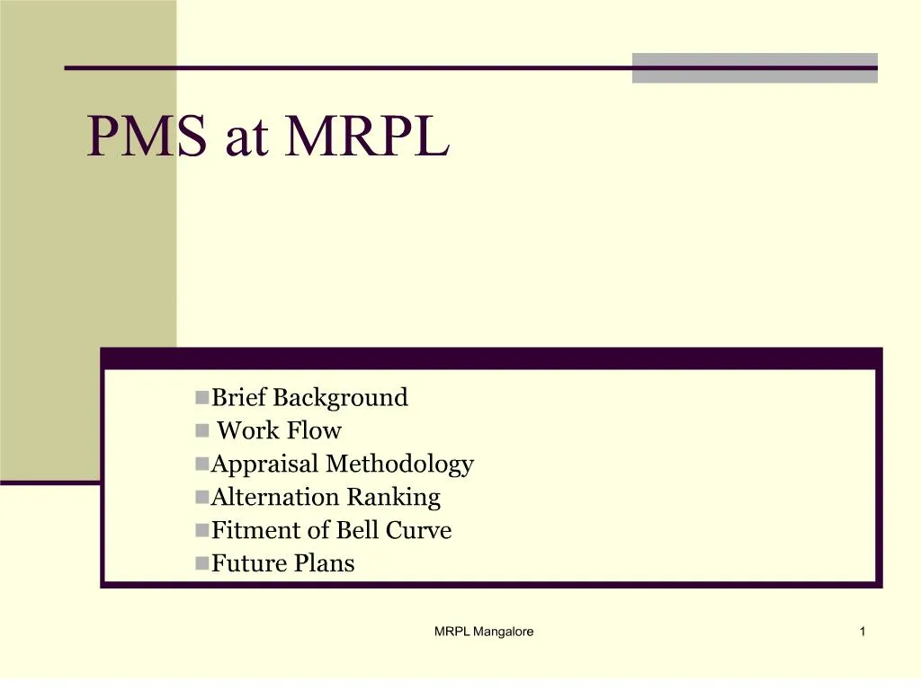 PPT - pms at mrpl PowerPoint Presentation, free download - ID:164356