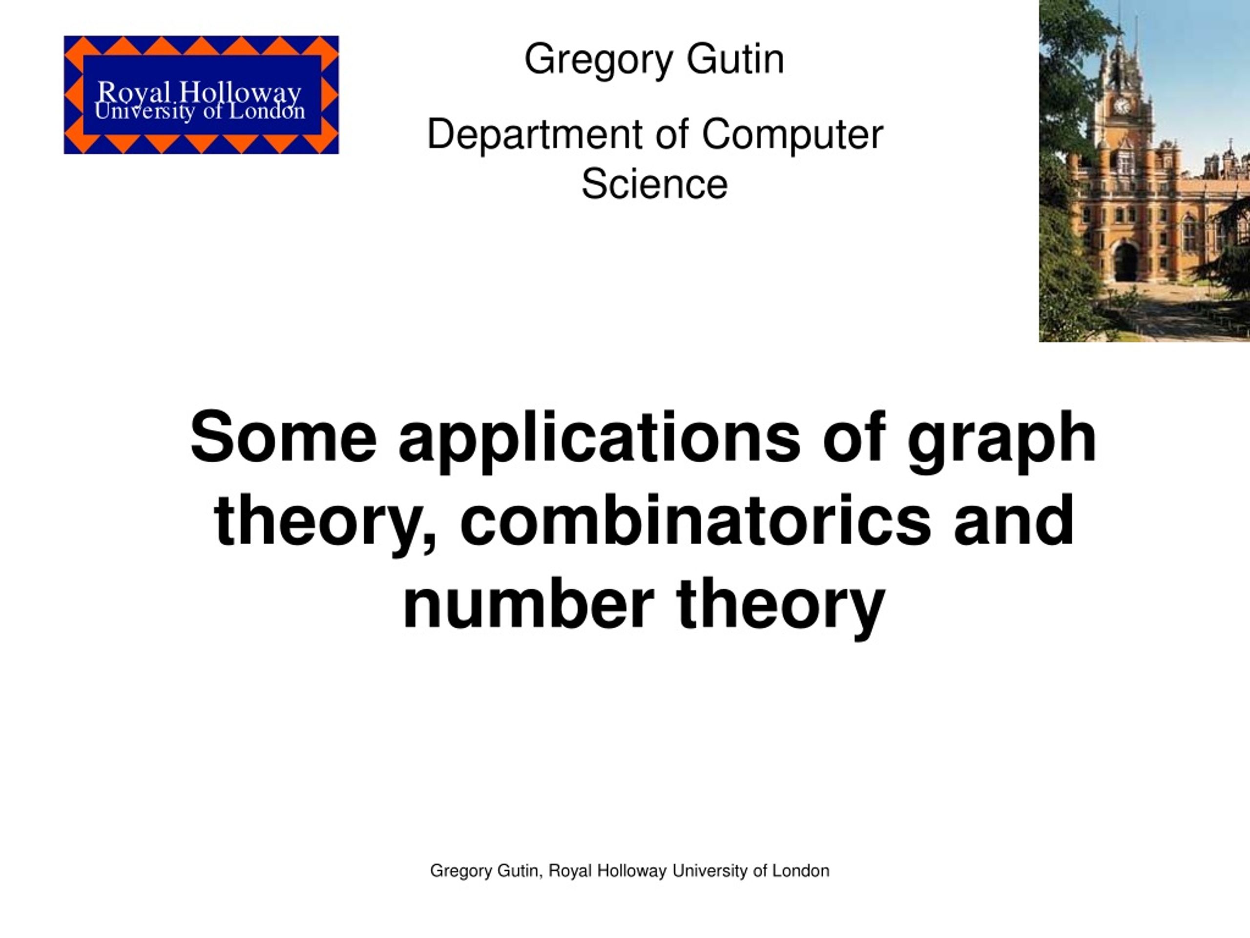 PPT Some Applications Of Graph Theory Combinatorics And Number