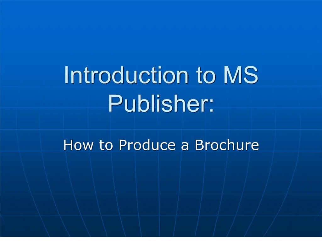 PPT - introduction to ms publisher: PowerPoint Presentation, free ...