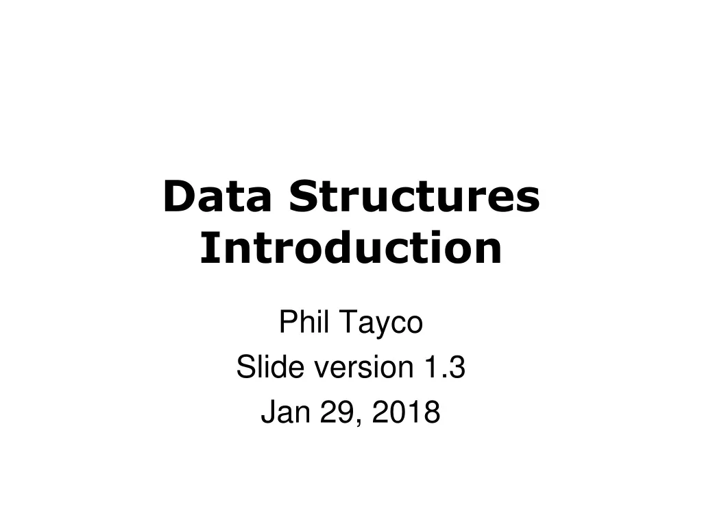 PPT - Data Structures Introduction PowerPoint Presentation, free ...