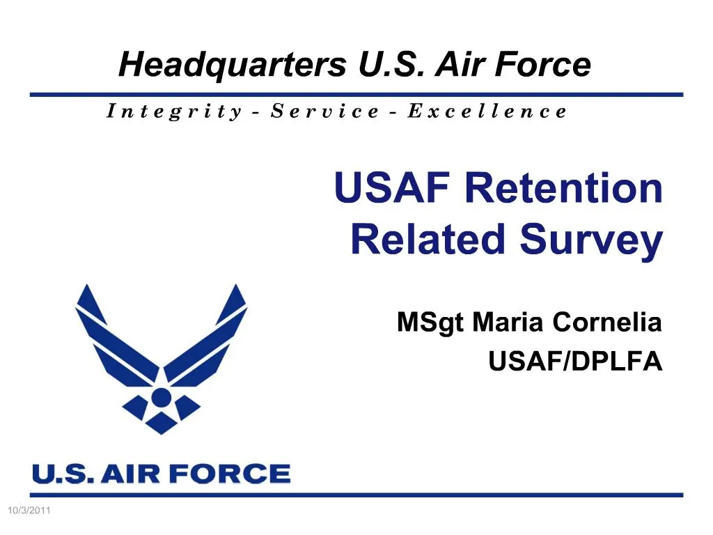 PPT - usaf retention related survey PowerPoint Presentation, free ...