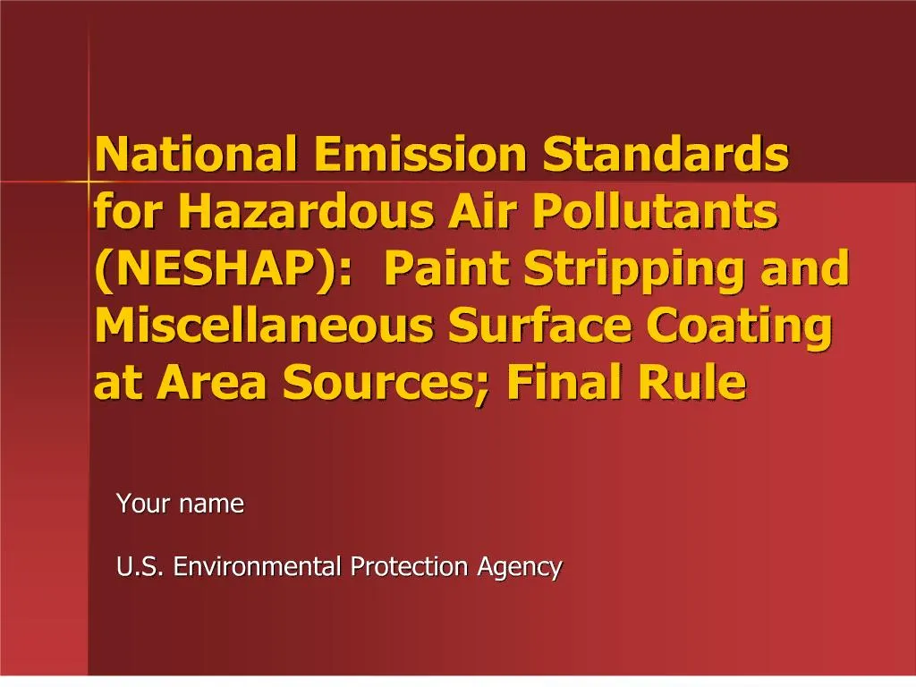 PPT - national emission standards for hazardous air pollutants neshap ...