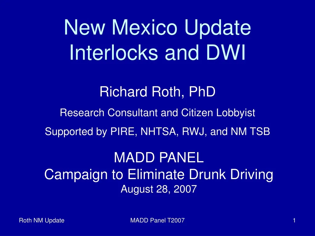 PPT - New Mexico Update Interlocks and DWI PowerPoint Presentation ...