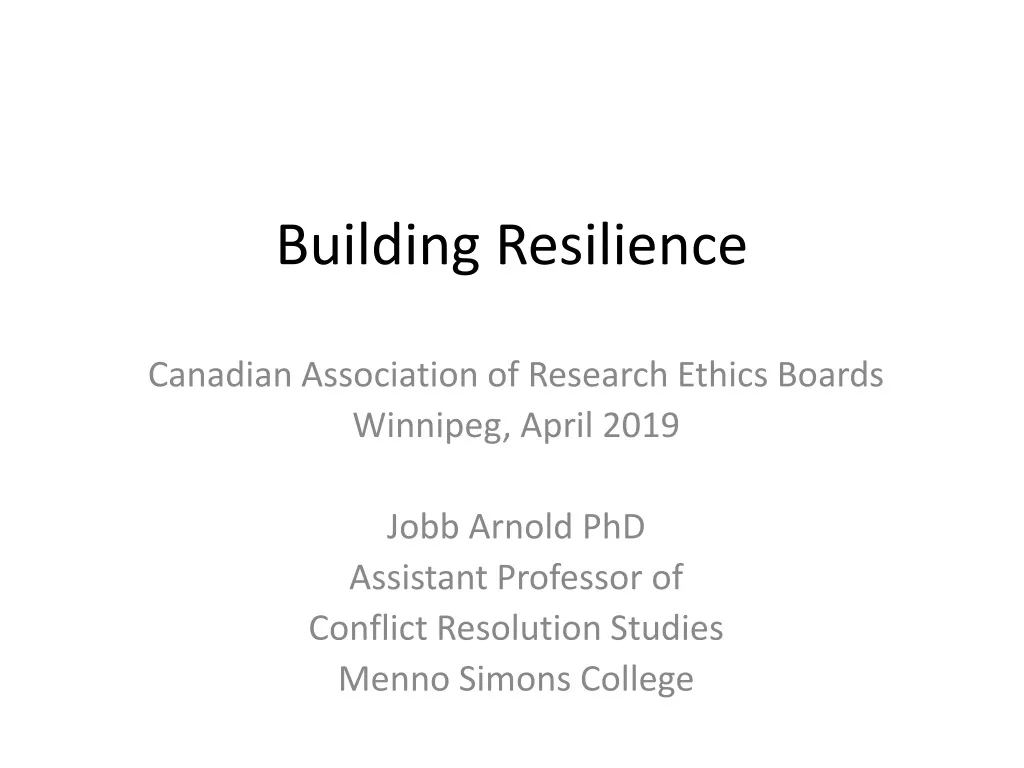 PPT - Building Resilience PowerPoint Presentation, free download - ID:169507