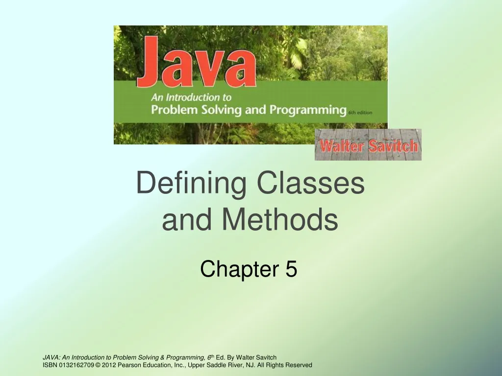 PPT - Defining Classes and Methods PowerPoint Presentation, free ...