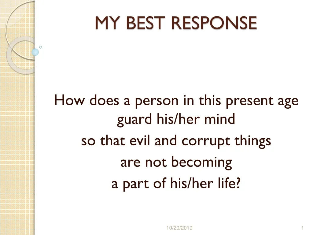 PPT - MY BEST RESPONSE PowerPoint Presentation, free download - ID:170126