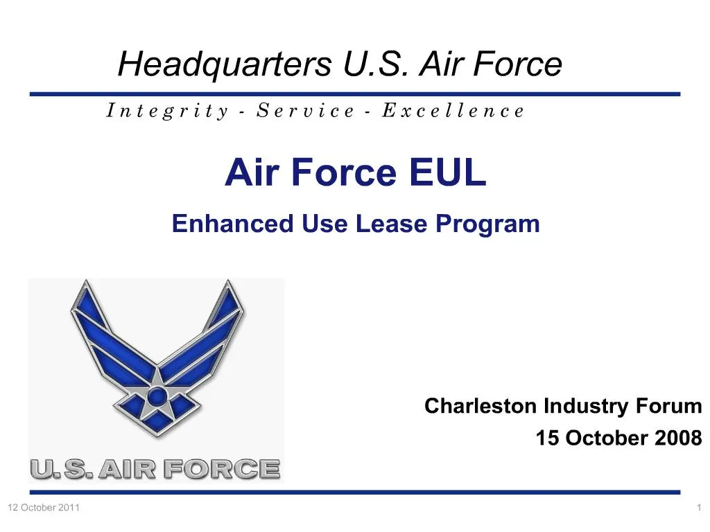 PPT - Air Force EUL Enhanced Use Lease Program PowerPoint Presentation ...